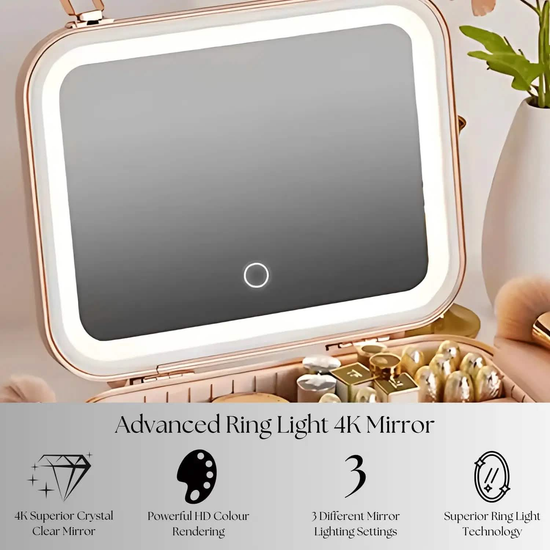 Glow Beaty Case | LED Makeup Case With Mirror | HD Makeup Brushes ...